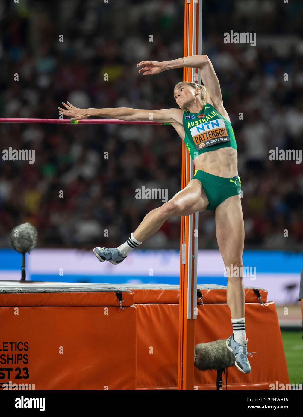 Eleanor Patterson of Australia competing in the women’s high jump final ...