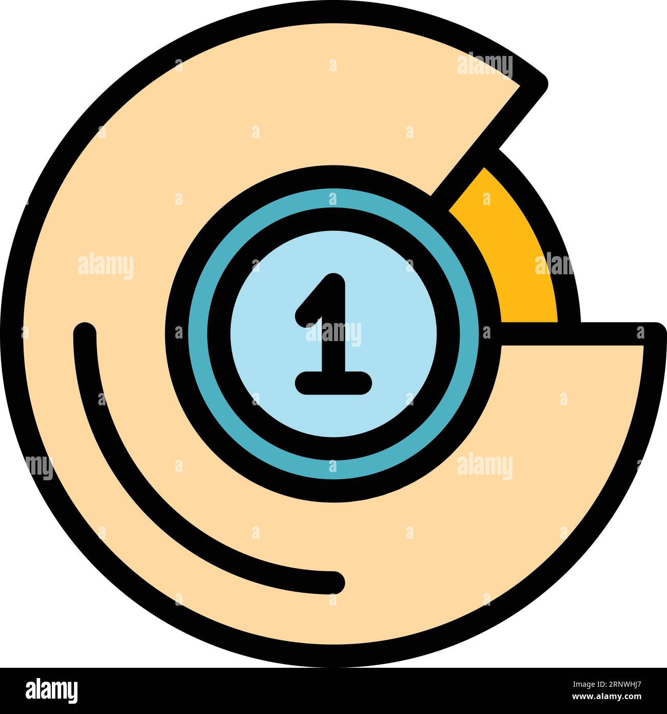 Cinema number icon outline vector. Drive auto. Public film color flat ...