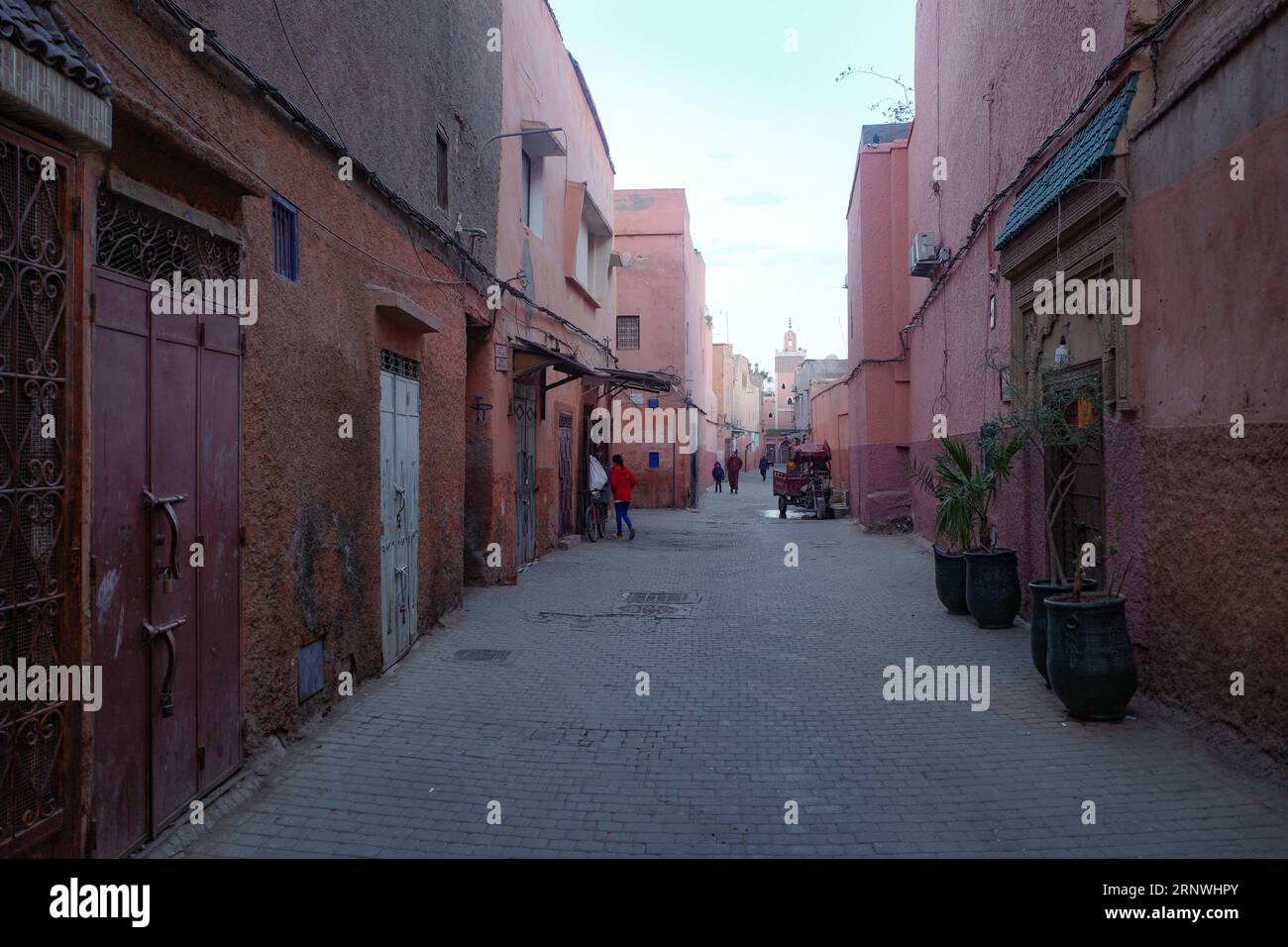 Marrakech, Morocco - Feb 22, 2023: Early morning on the streets of ...
