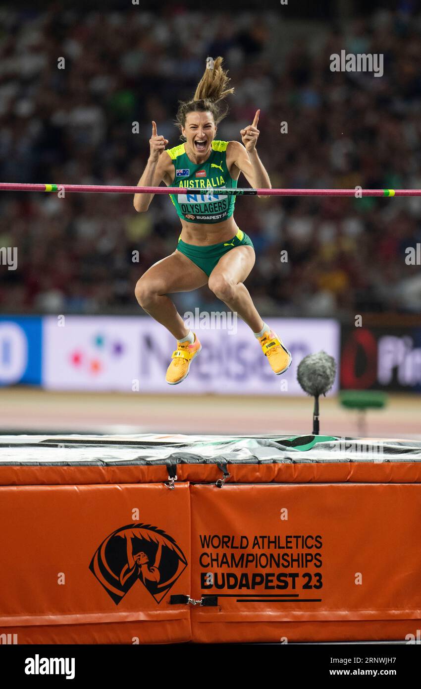 Nicola Olyslagers of Australia competing in the women’s high jump final ...