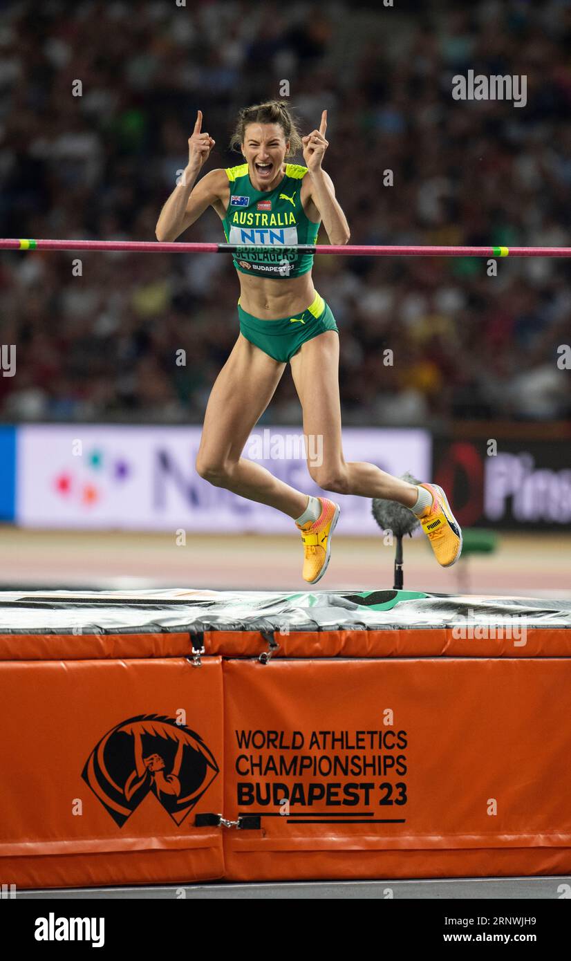 Nicola Olyslagers of Australia competing in the women’s high jump final ...