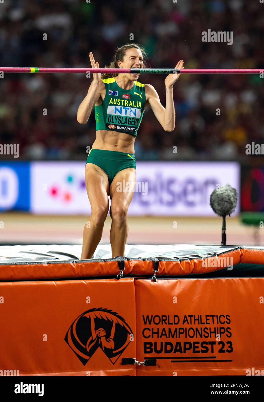 Nicola Olyslagers of Australia competing in the women’s high jump final ...