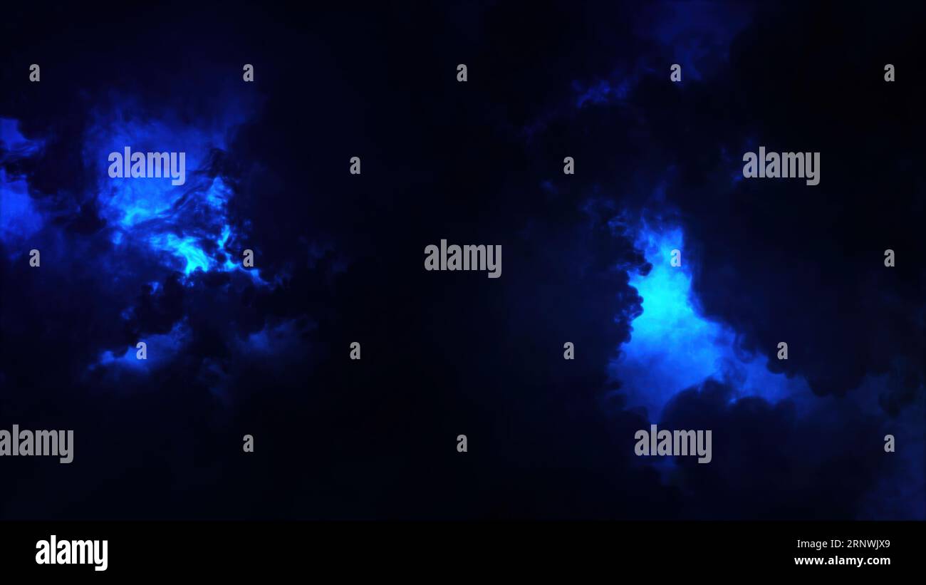 3D rendering of lightning strike and light effects in clouds ...