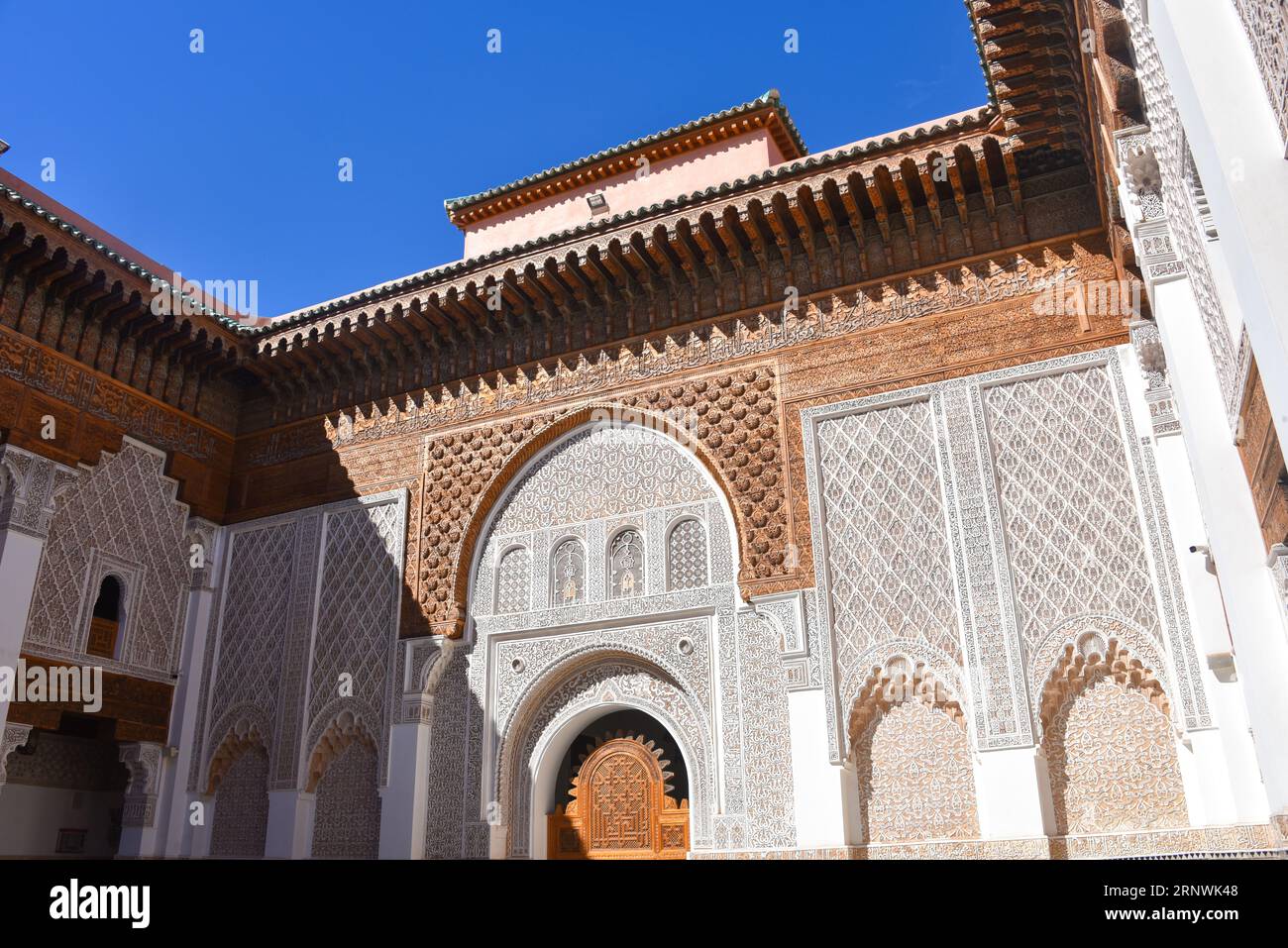 Marrakech, Morocco - Feb 10, 2023: Beautiful handicraft work inside the ...