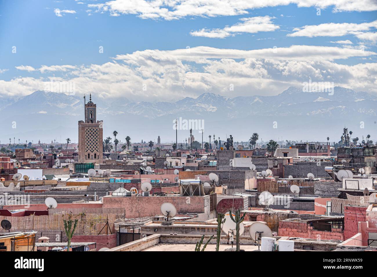 Marrakech, Morocco - Feb 10, 2023: Views over the rooftop of Marrakech ...