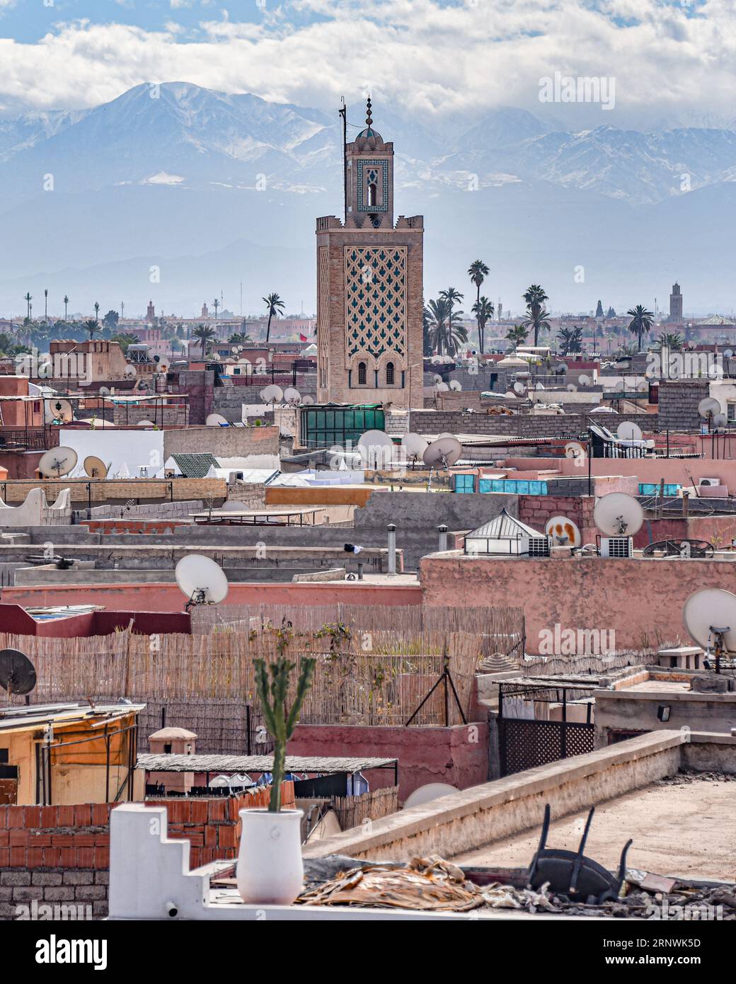 Marrakech, Morocco - Feb 10, 2023: Views over the rooftop of Marrakech ...
