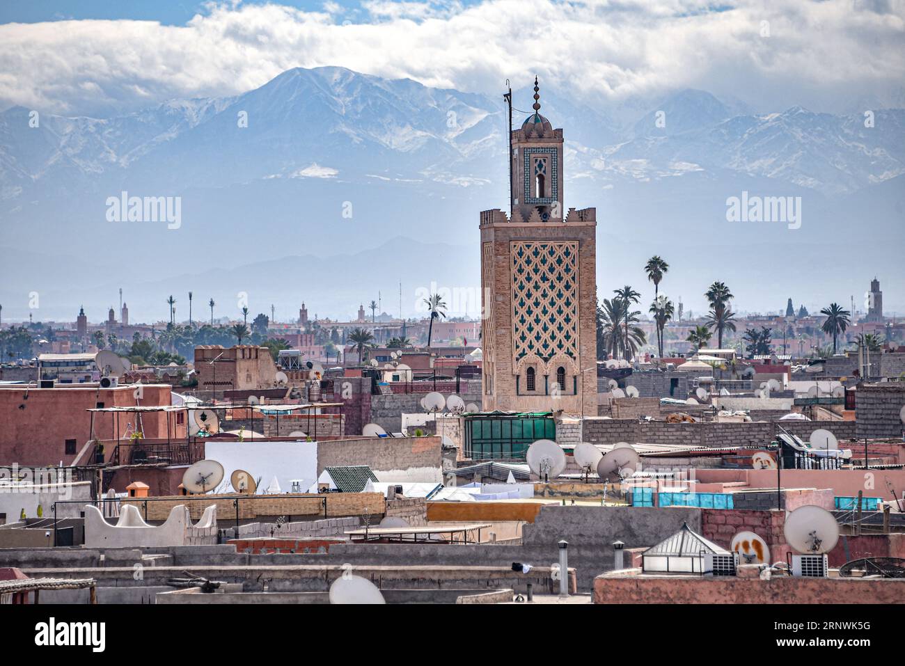 Marrakech, Morocco - Feb 10, 2023: Views over the rooftop of Marrakech ...