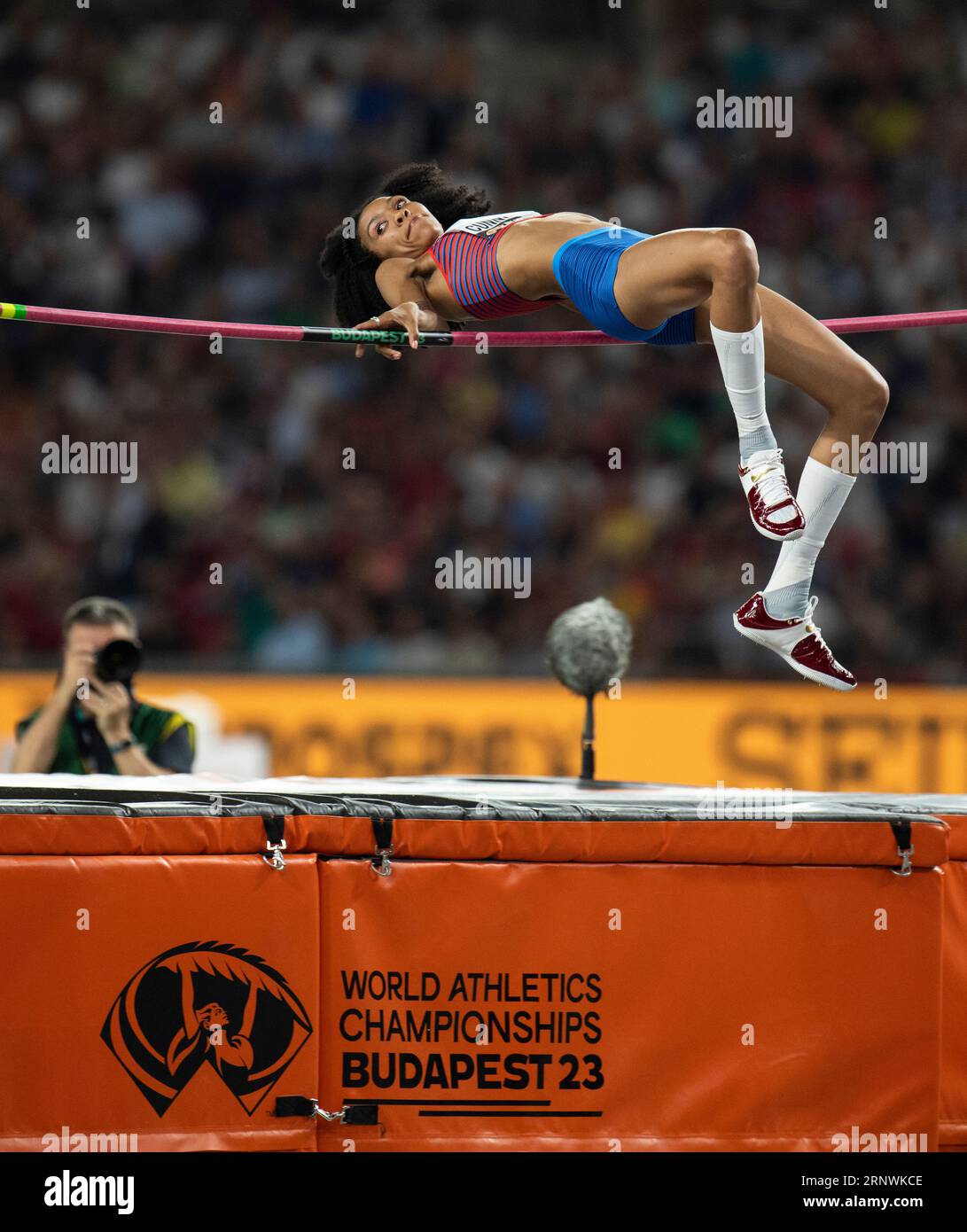Vashti Cunningham of the USA competing in the women’s high jump final ...