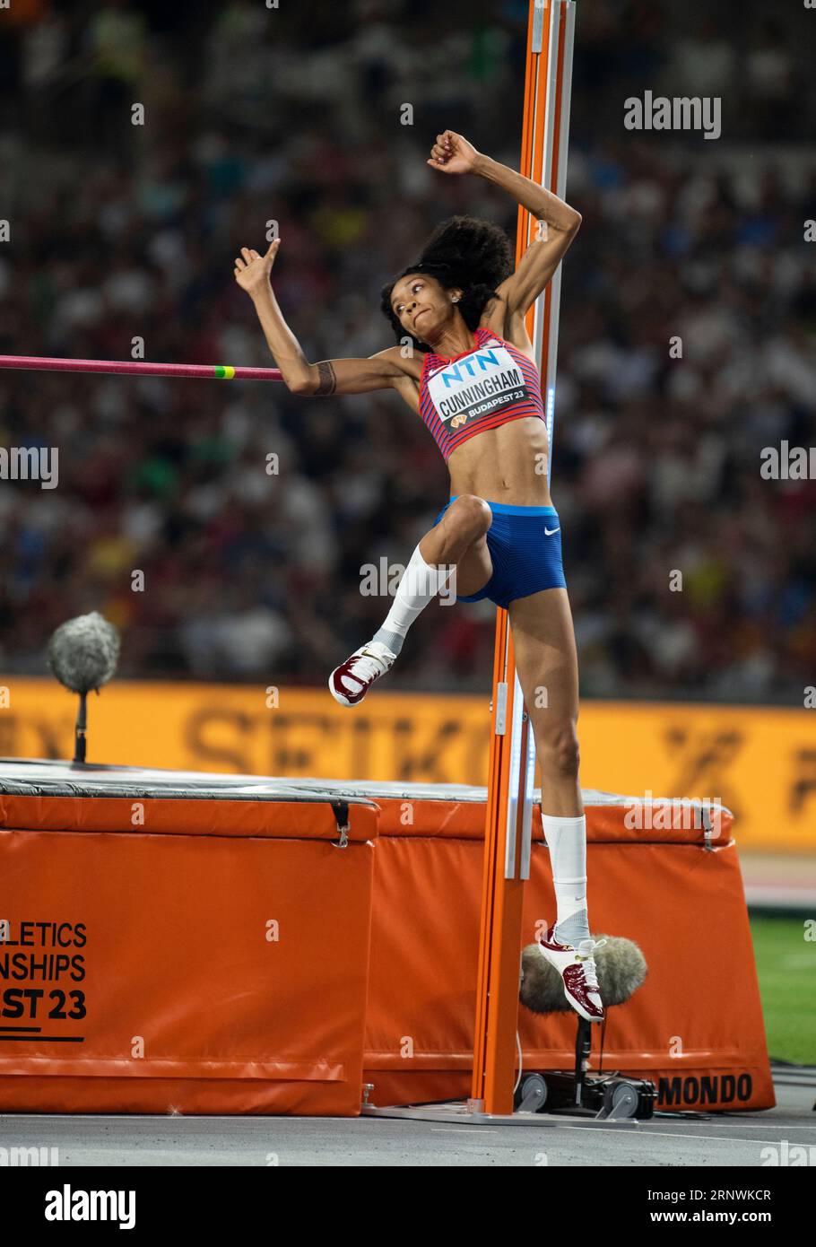 Vashti Cunningham of the USA competing in the women’s high jump final ...