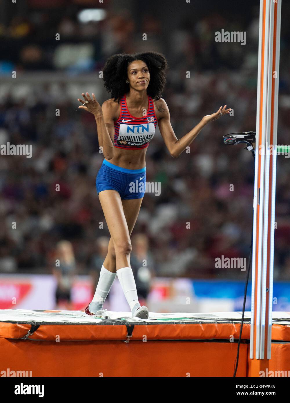 Vashti Cunningham of the USA competing in the women’s high jump final ...
