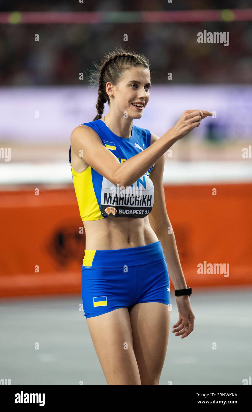 Yaroslava Mahuchikh of Ukraine competing in the women’s high jump final ...