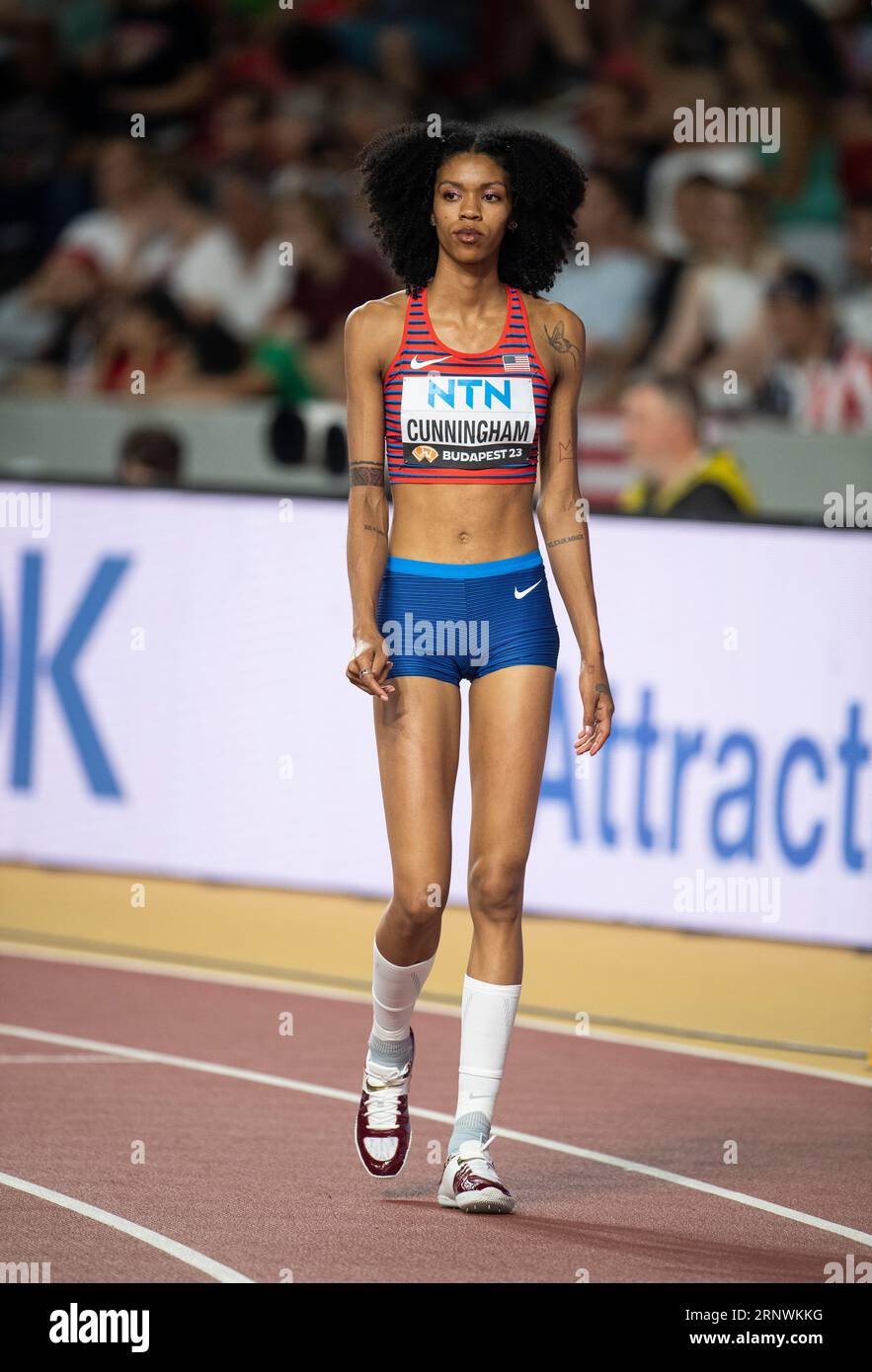 Vashti Cunningham of the USA competing in the women’s high jump final ...