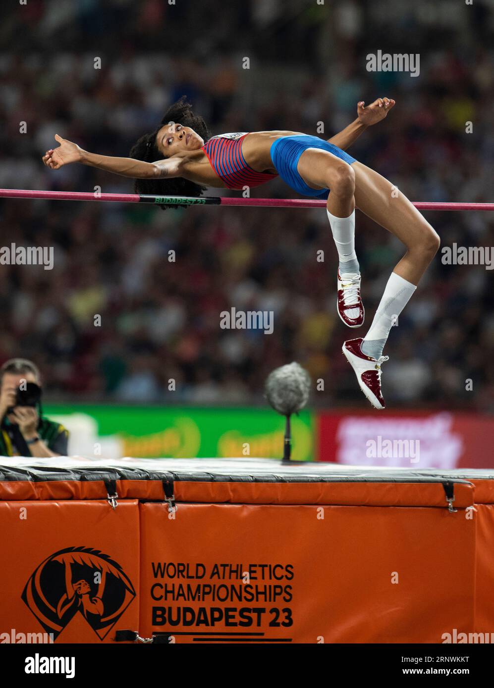 Vashti Cunningham of the USA competing in the women’s high jump final ...