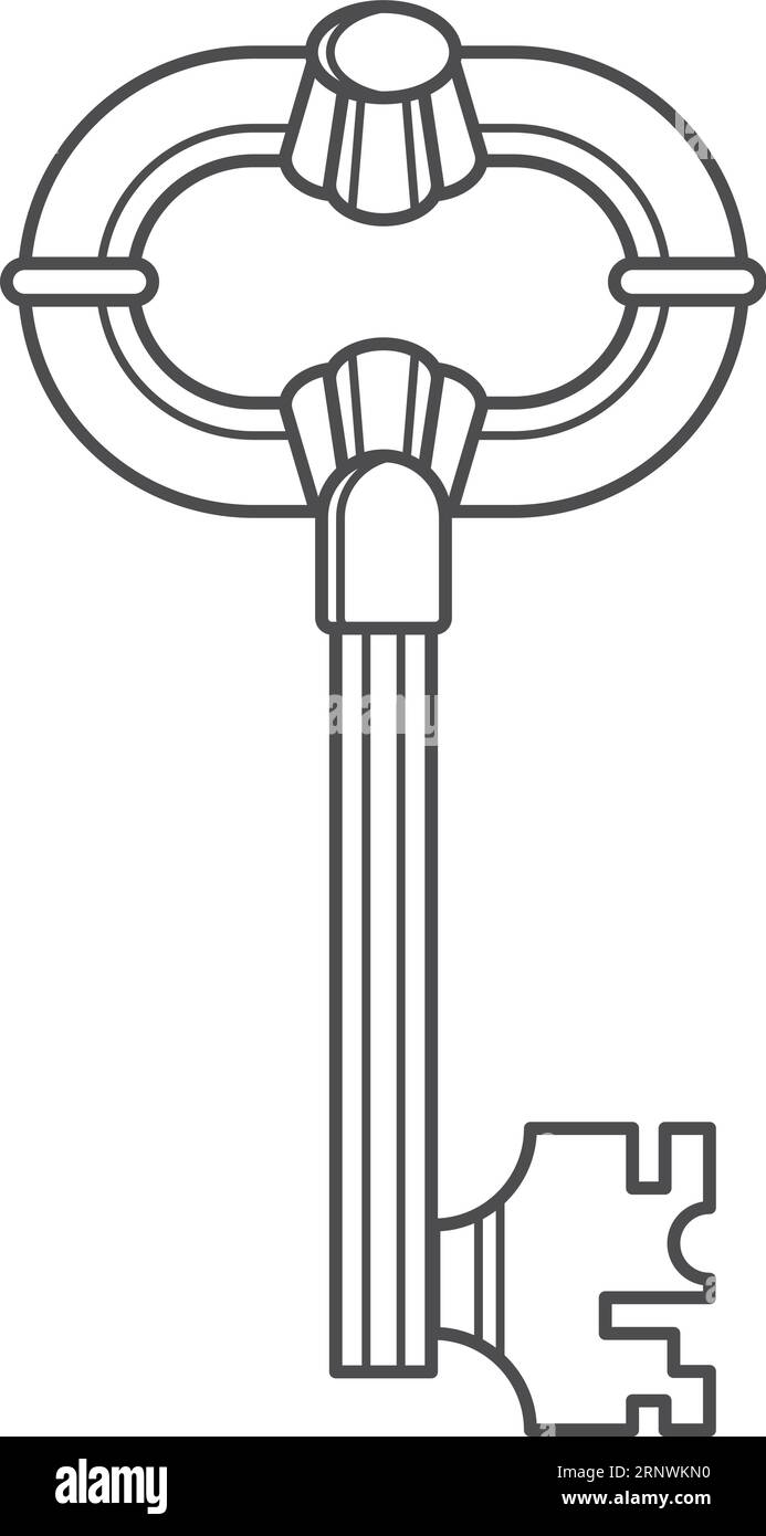 Old metal key line drawing. Mystery symbol Stock Vector Image & Art - Alamy