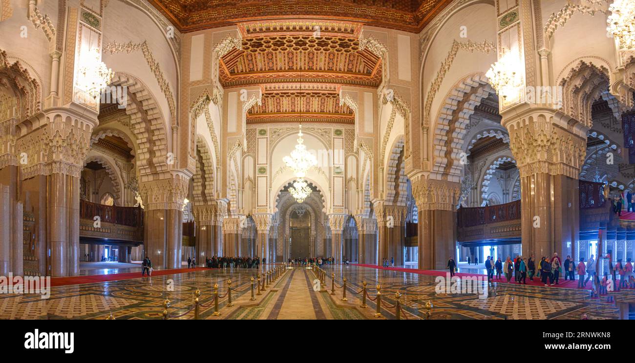 Casablanca, Morocco - Feb 26, 2023: Interior of the Hassan II Mosque ...