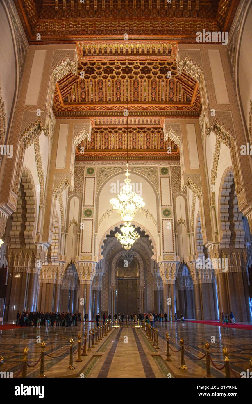 Casablanca, Morocco - Feb 26, 2023: Interior of the Hassan II Mosque ...