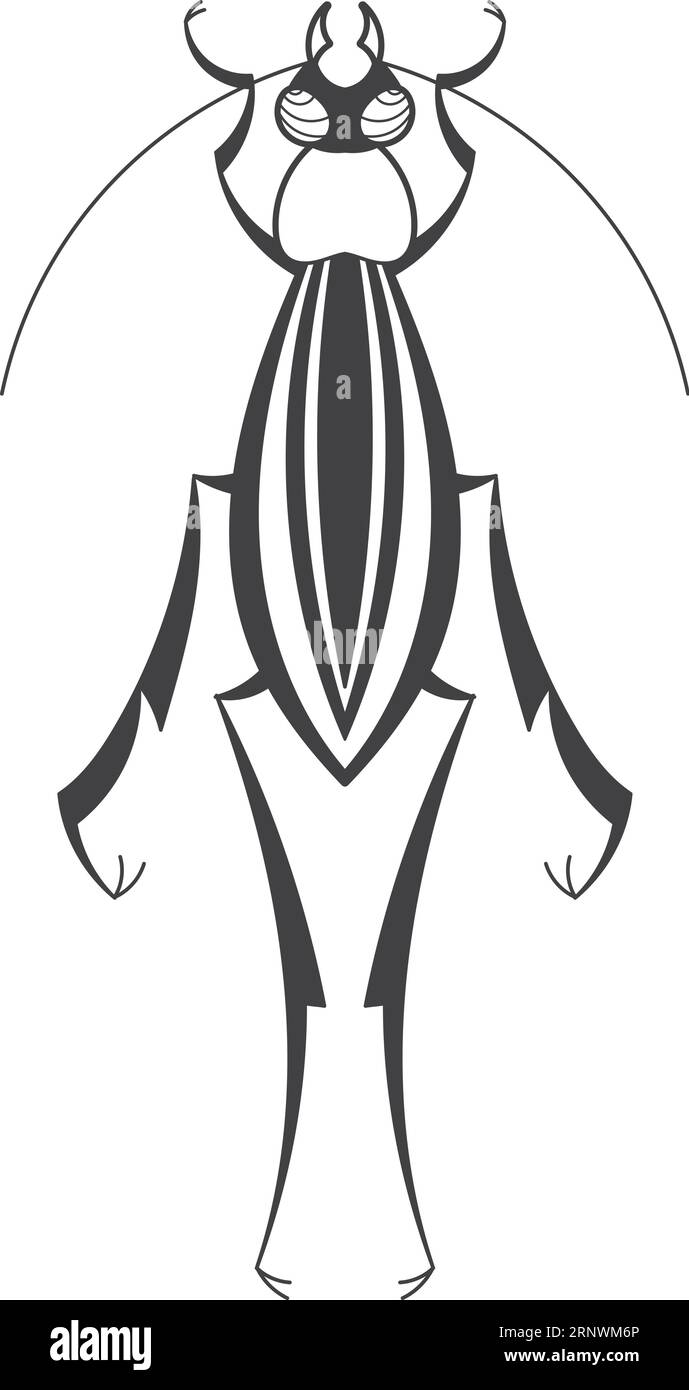 Cricket icon. Black line insect. Nature symbol Stock Vector Image & Art ...