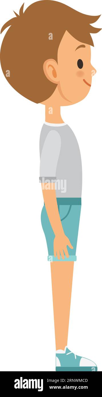 Boy side view. Standing cartoon school kid Stock Vector Image & Art - Alamy