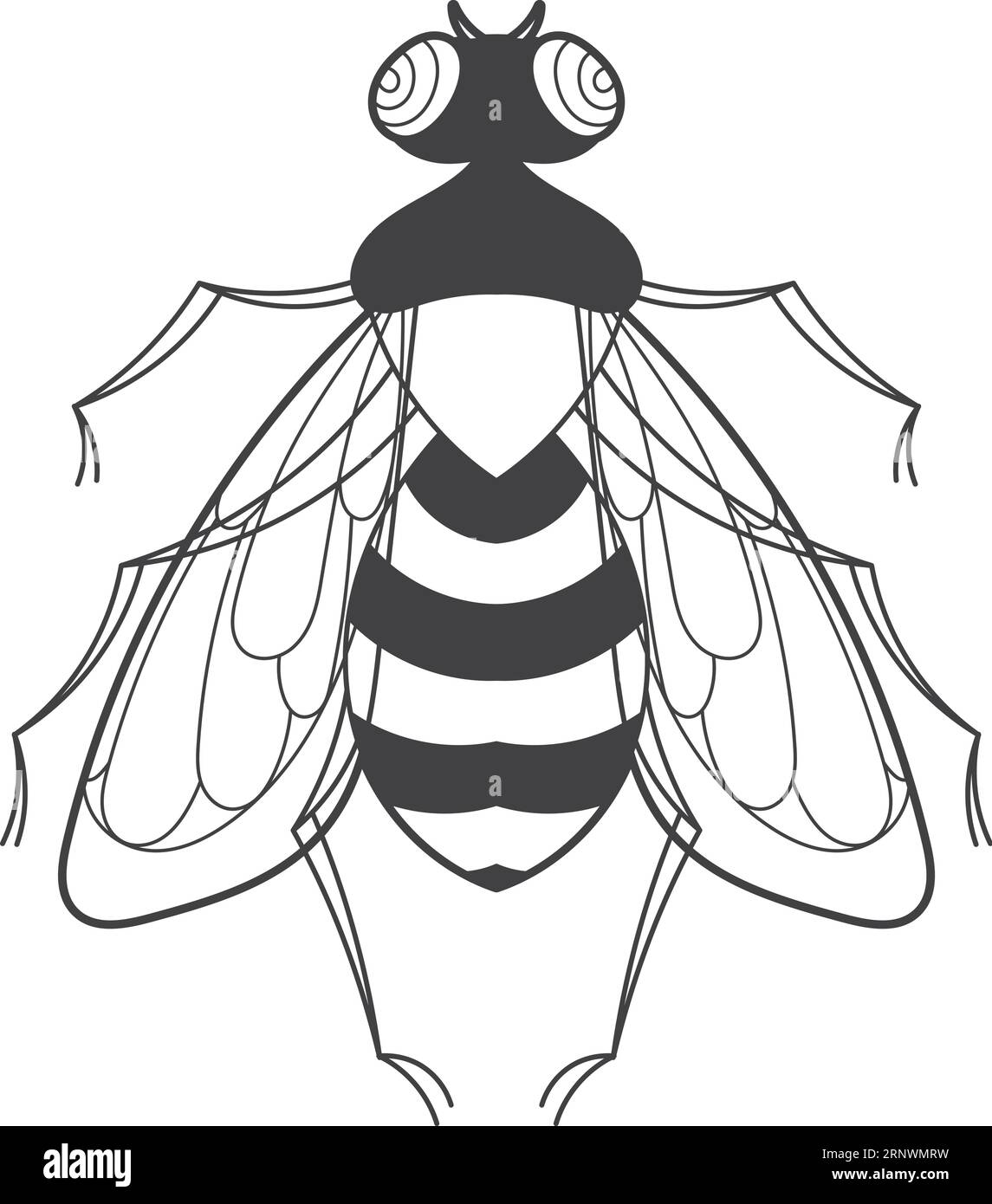 Wasp icon. Stinging wild insect ink drawing Stock Vector Image & Art ...