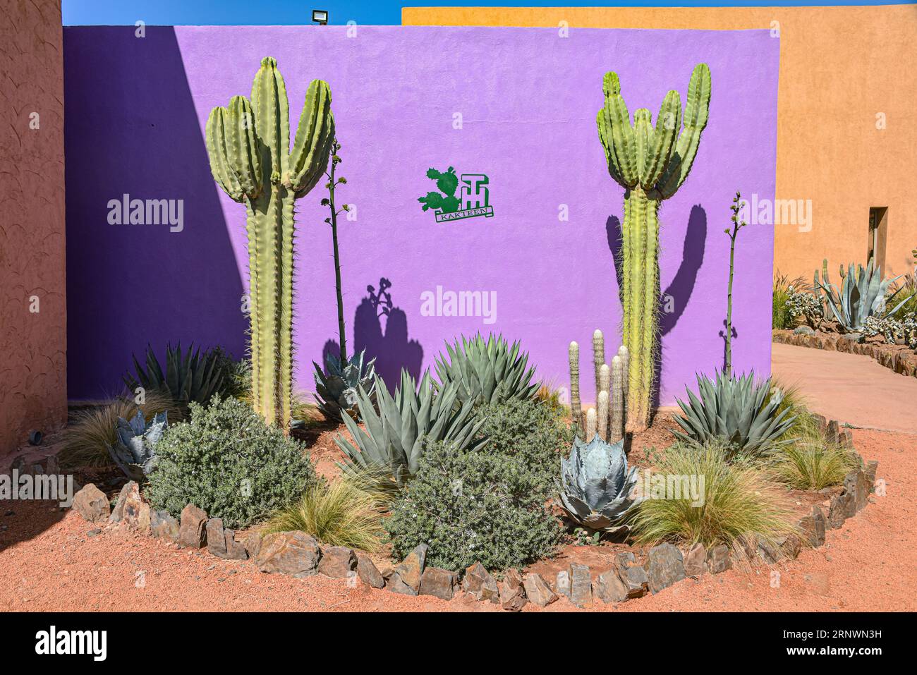 Marrakech, Morocco - Feb 25, 2023: Entrance to Cactus Thiemann, the ...
