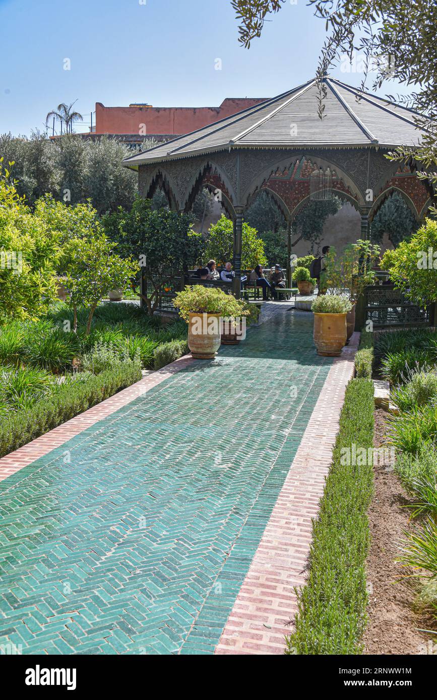 Marrakech, Morocco - Feb 21, 2023: Le Jardin Secret (The Secret Garden ...