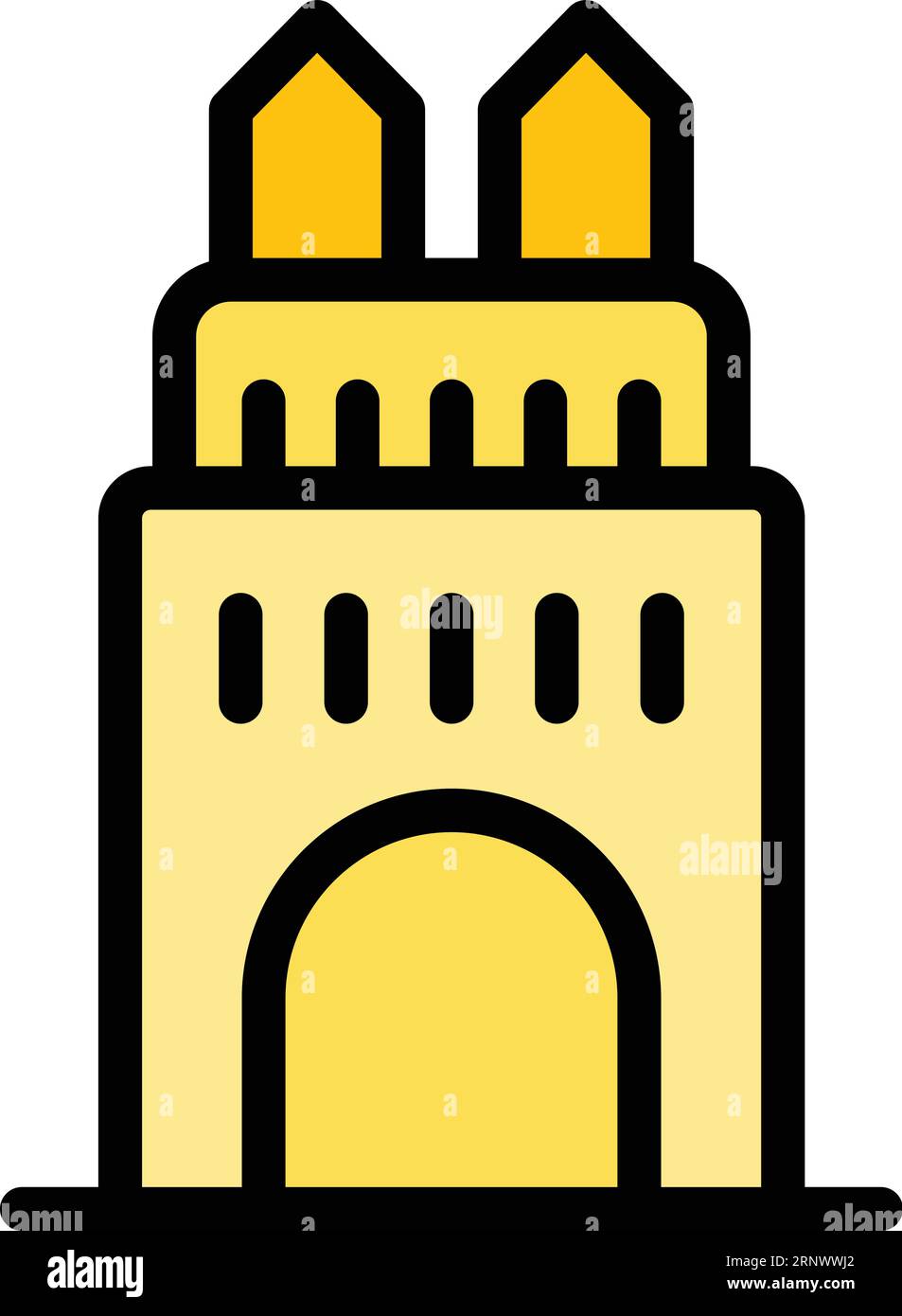 Krakow arch icon outline vector. Polish map. City skyline color flat ...