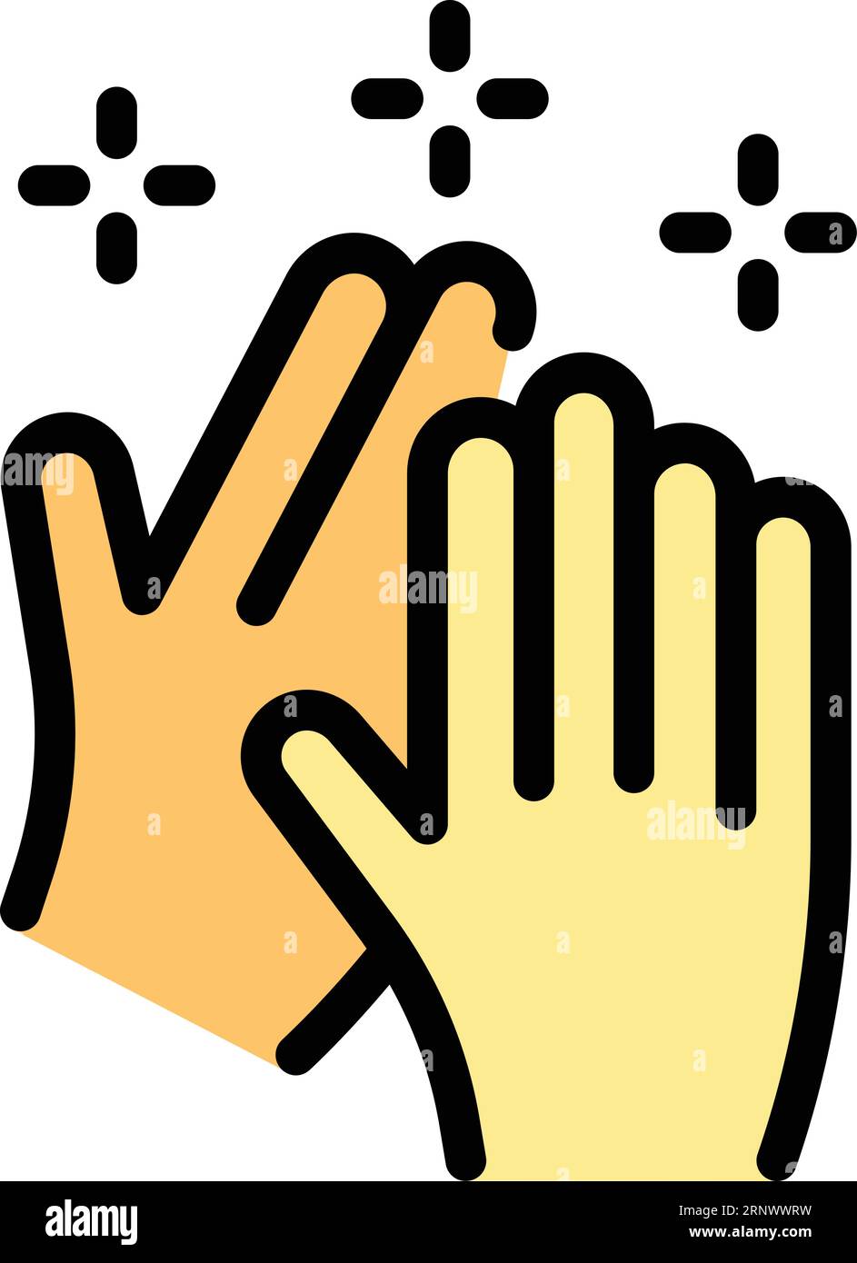 Clap delight icon outline vector. Person celebrate. Meditation positive ...