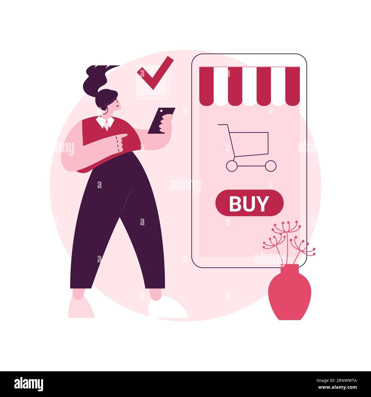 Online order abstract concept vector illustration. Online food ordering ...