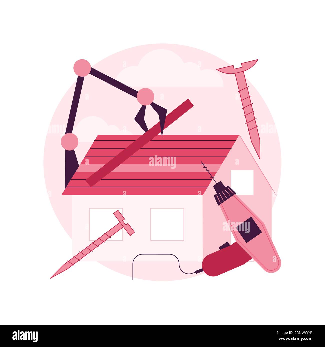 Automated construction equipment abstract concept vector illustration ...