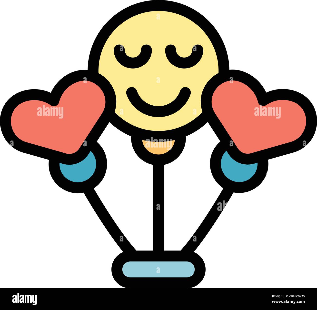 Activity surprise icon outline vector. Face fun. Person character color ...