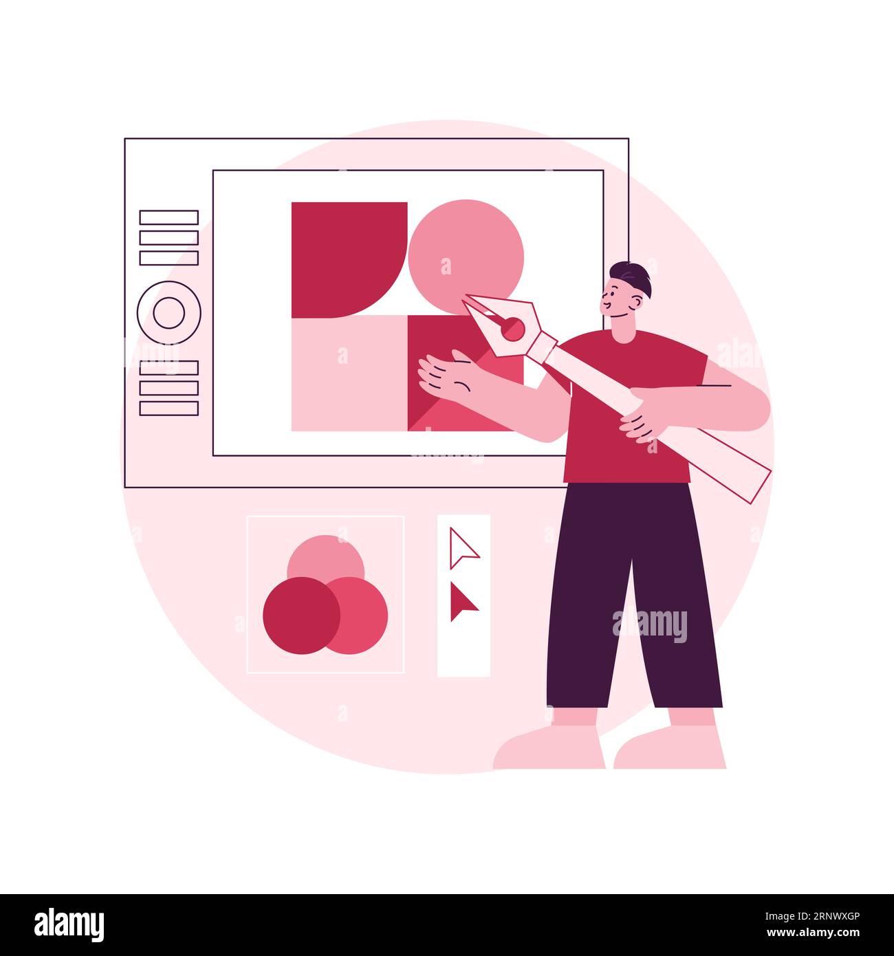 Digital Pen Abstract Concept Vector Illustration Digital Writing