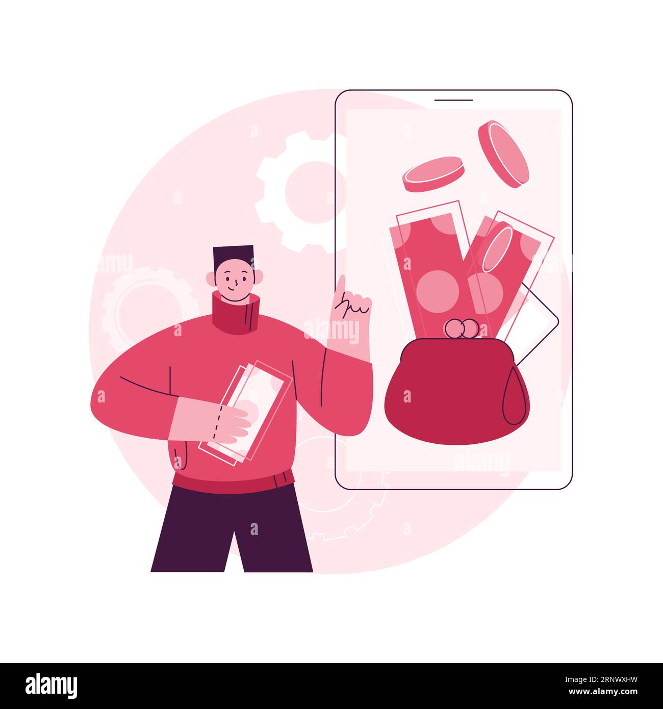 Digital wallet abstract concept vector illustration. Payment technology ...