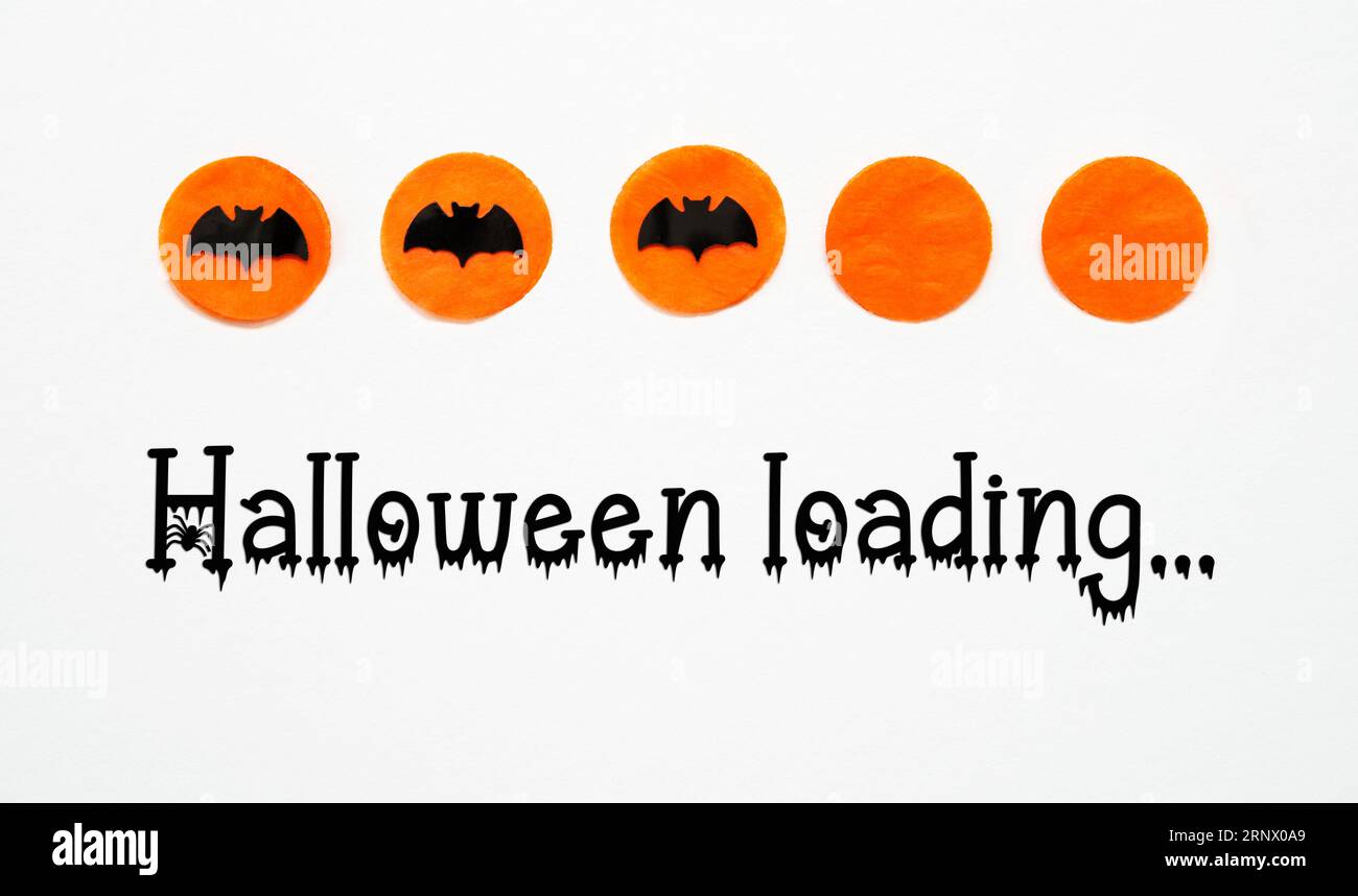 Halloween Background With Bats And Text Halloween Loading Stock Photo ...