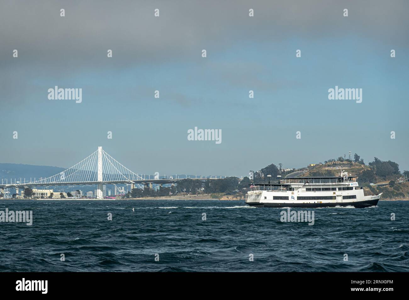 San Francisco, CA, USA - July 12, 2023: Ferry boat returns to the city ...