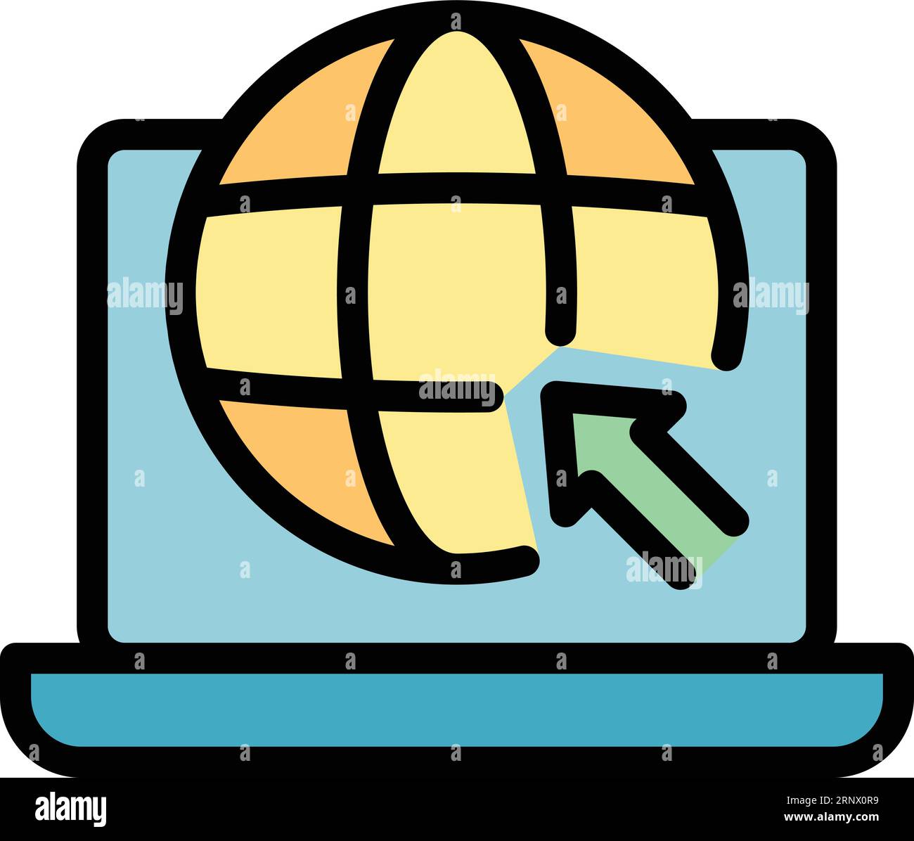 Web surf code icon outline vector. Business build. App monitor color ...