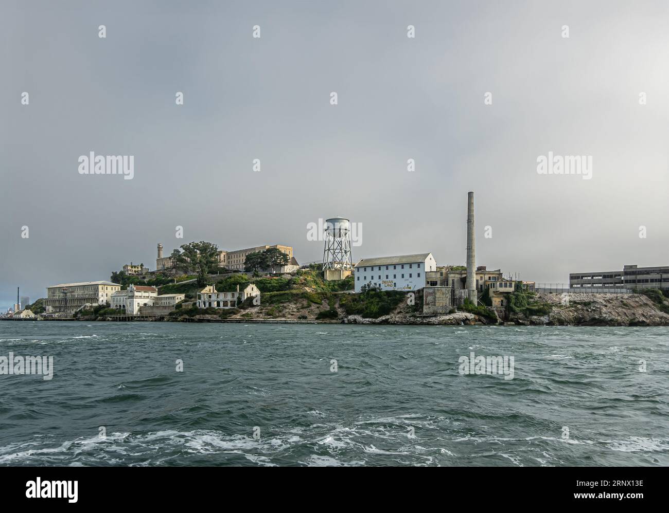 San Francisco, CA, USA - July 12, 2023: Alcatraz Island east shoreline ...