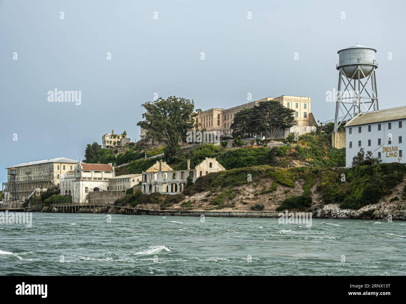 San Francisco, CA, USA - July 12, 2023: Alcatraz Island east shoreline ...