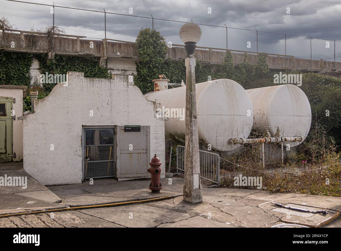 San Francisco, CA, USA - July 12, 2023: Small historic white morgue ...