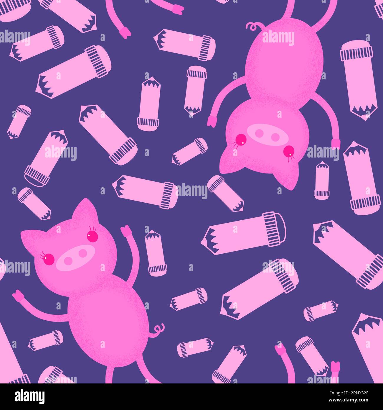 Cartoon animals seamless pigs pattern for wrapping paper and fabrics ...