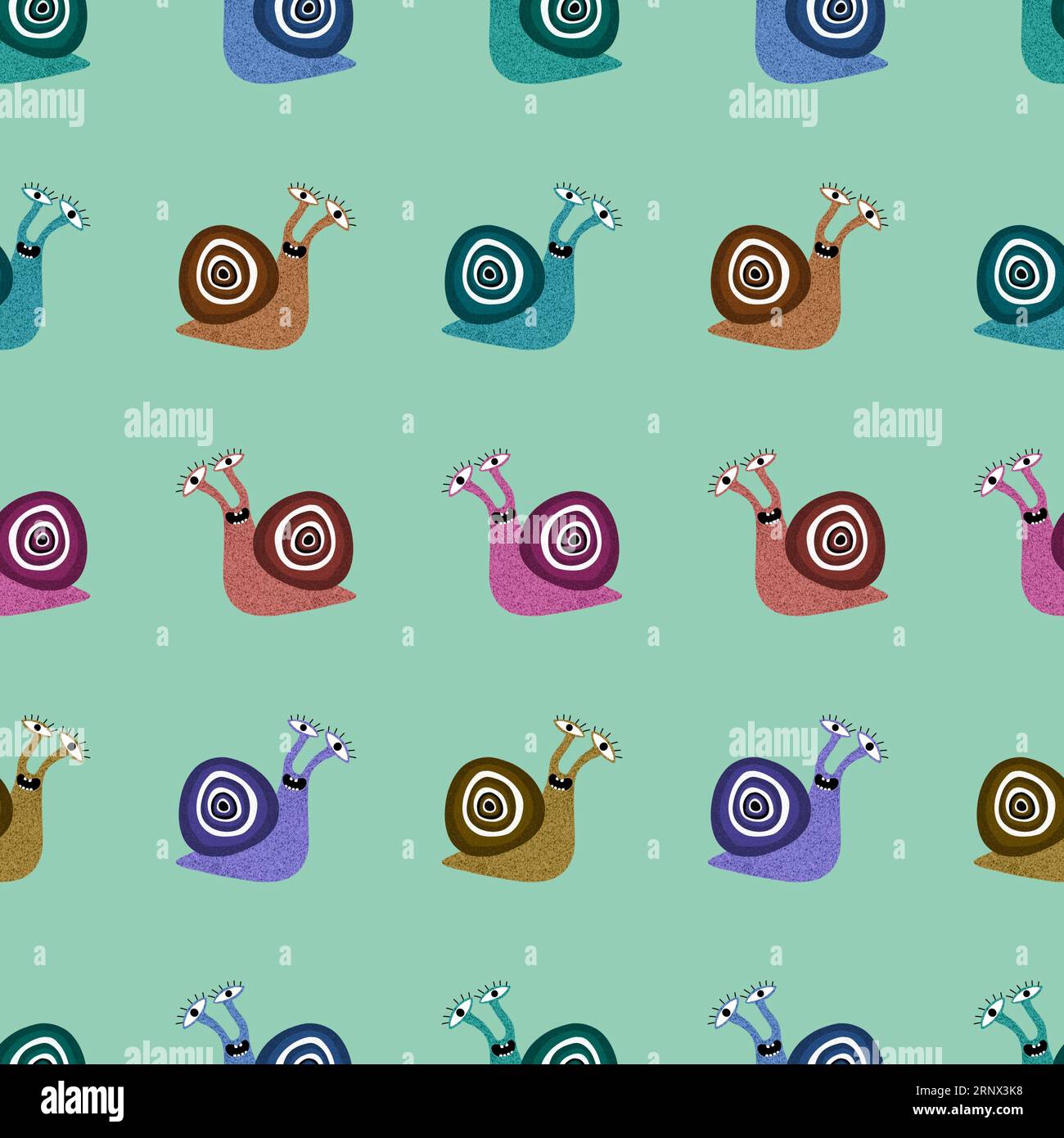 Cartoon animals seamless snails pattern for fabrics and wrapping paper ...