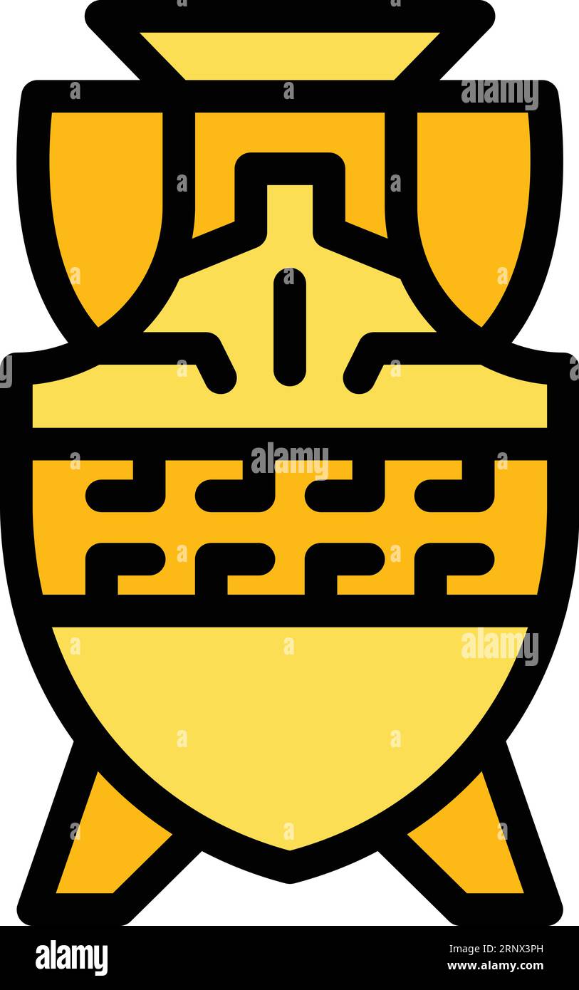Ancient vase icon outline vector. Greek building. City architecture ...