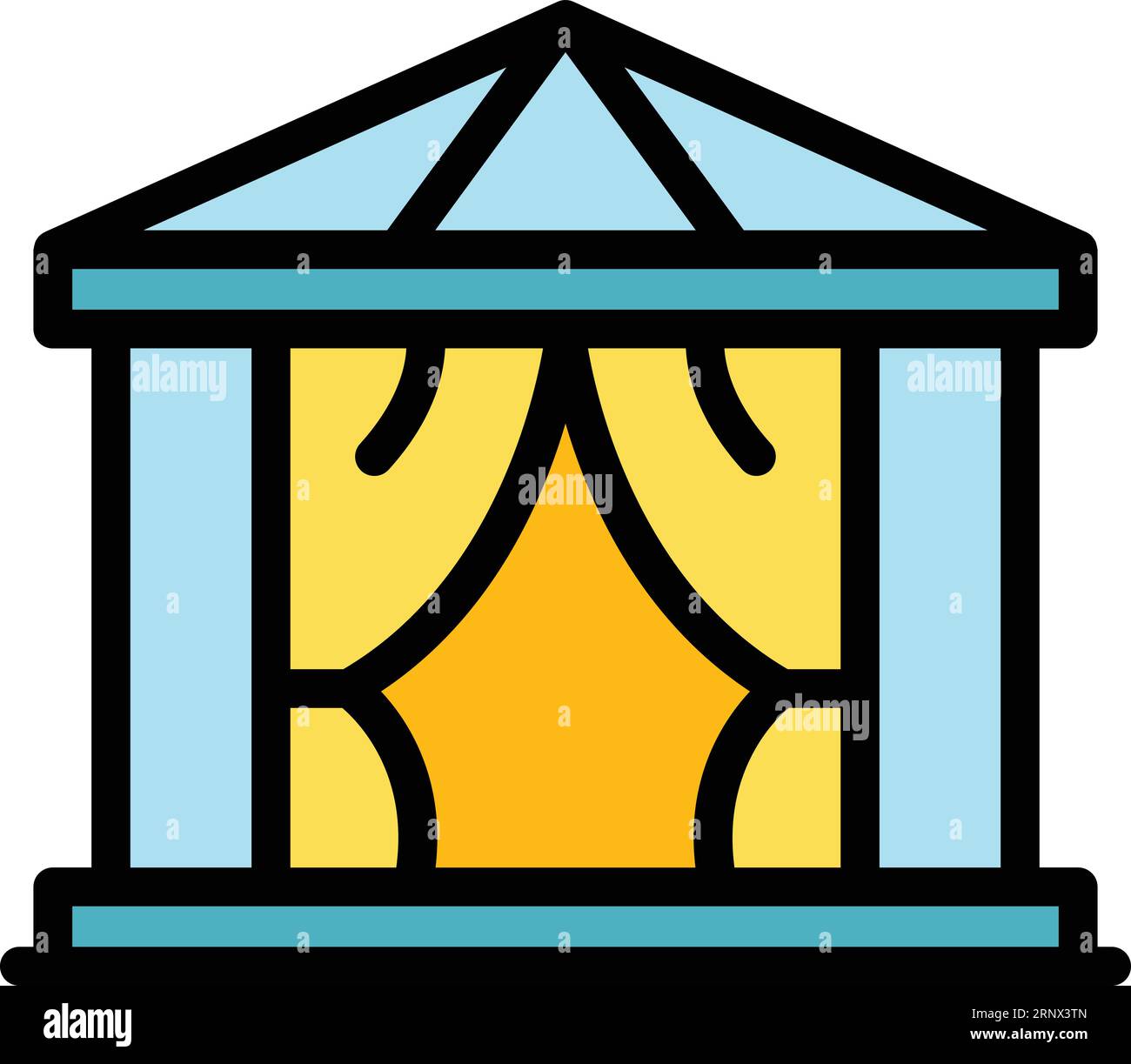 Greek tent icon outline vector. Roman city. Antique history color flat ...
