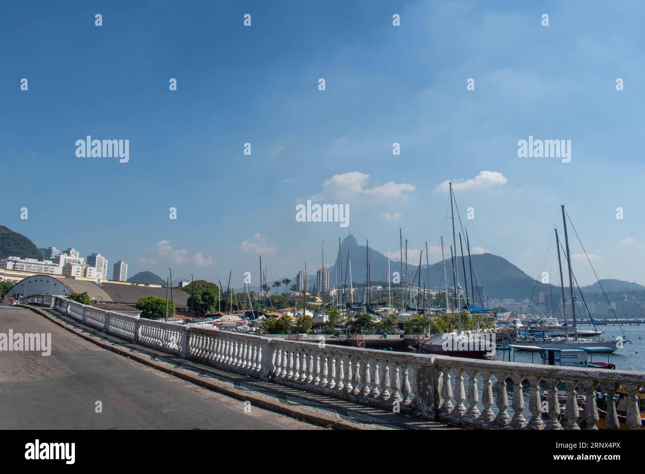 Urca, Rio de Janeiro, Brazil: view of Guanabara Bay and the harbour for ...