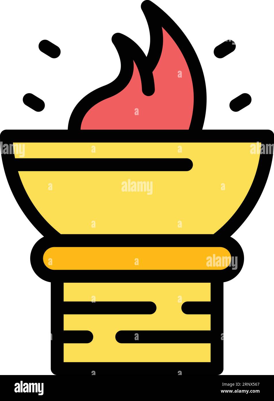 Ancient temple fire icon outline vector. Greek hall. City museum color ...