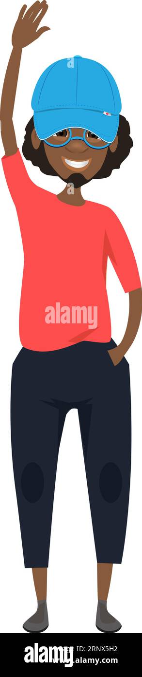 Man waving in black Cut Out Stock Images & Pictures - Alamy