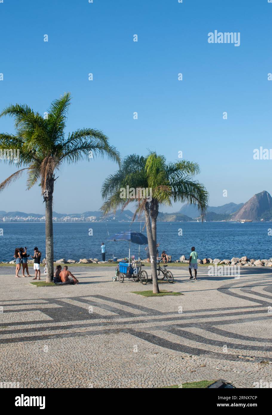Rio de Janeiro, Brazil: people relaxing in the Flamengo Park (Aterro do ...