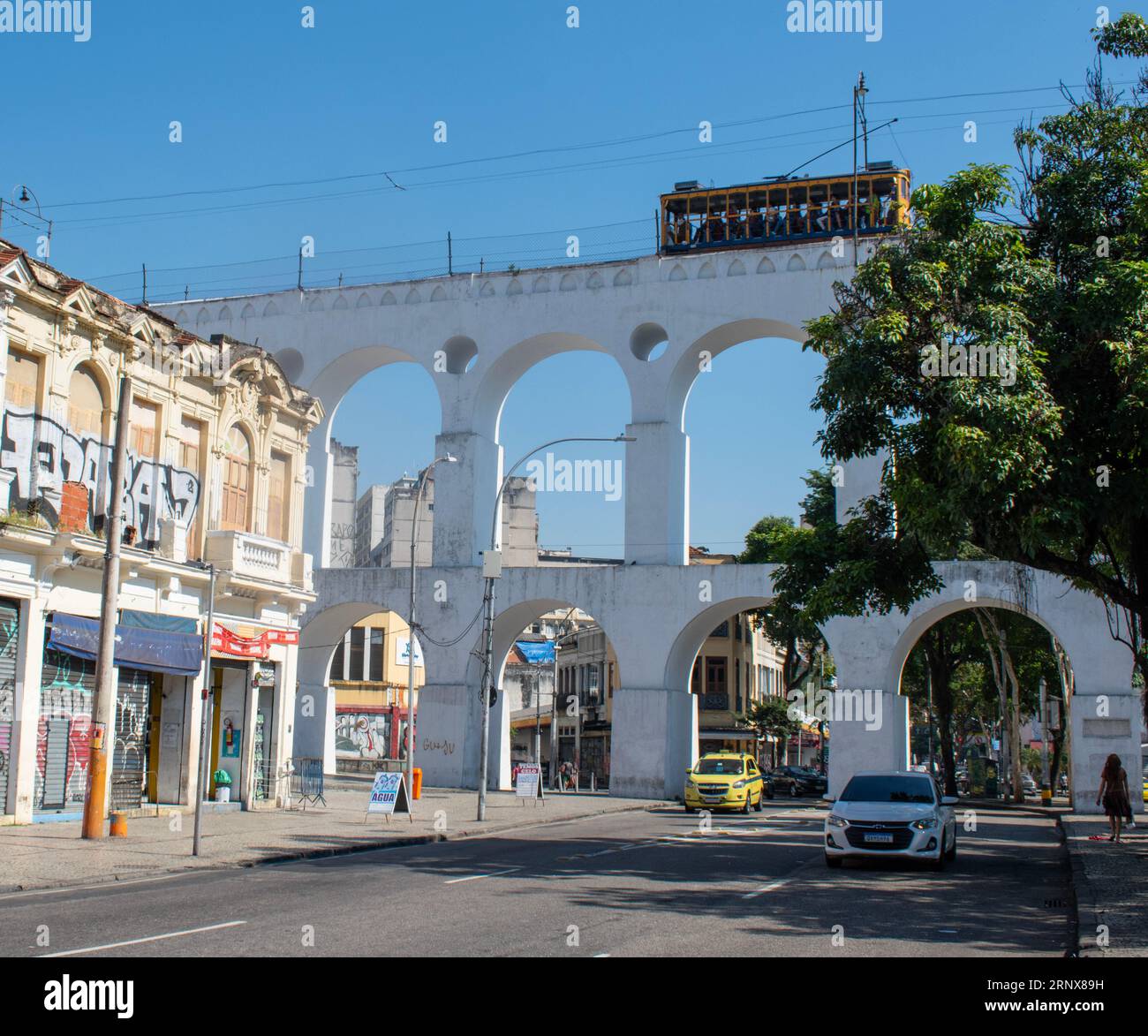 Rio de Janeiro, Brazil: the Carioca Aqueduct (Arcos da Lapa) with the ...