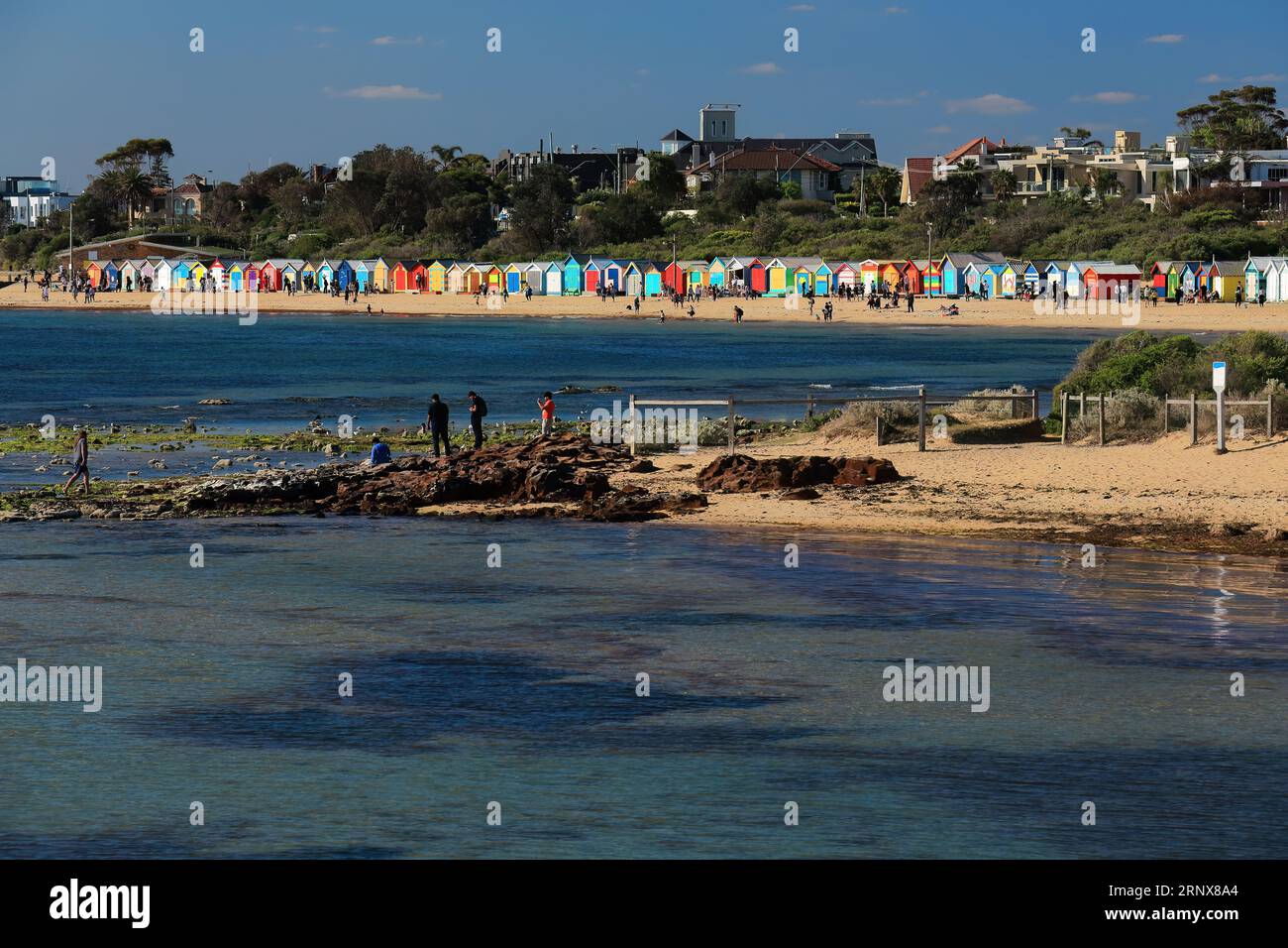 896 Dendy Street Beach Victorian bathing boxes seen from Green Point ...