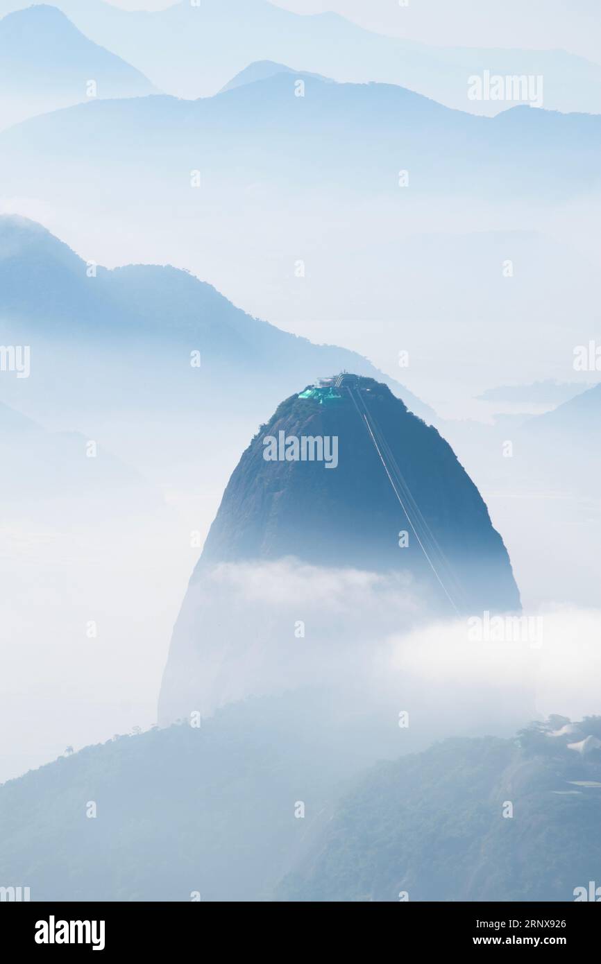 Rio de Janeiro, Brazil: city skyline, aerial view of Guanabara bay with ...