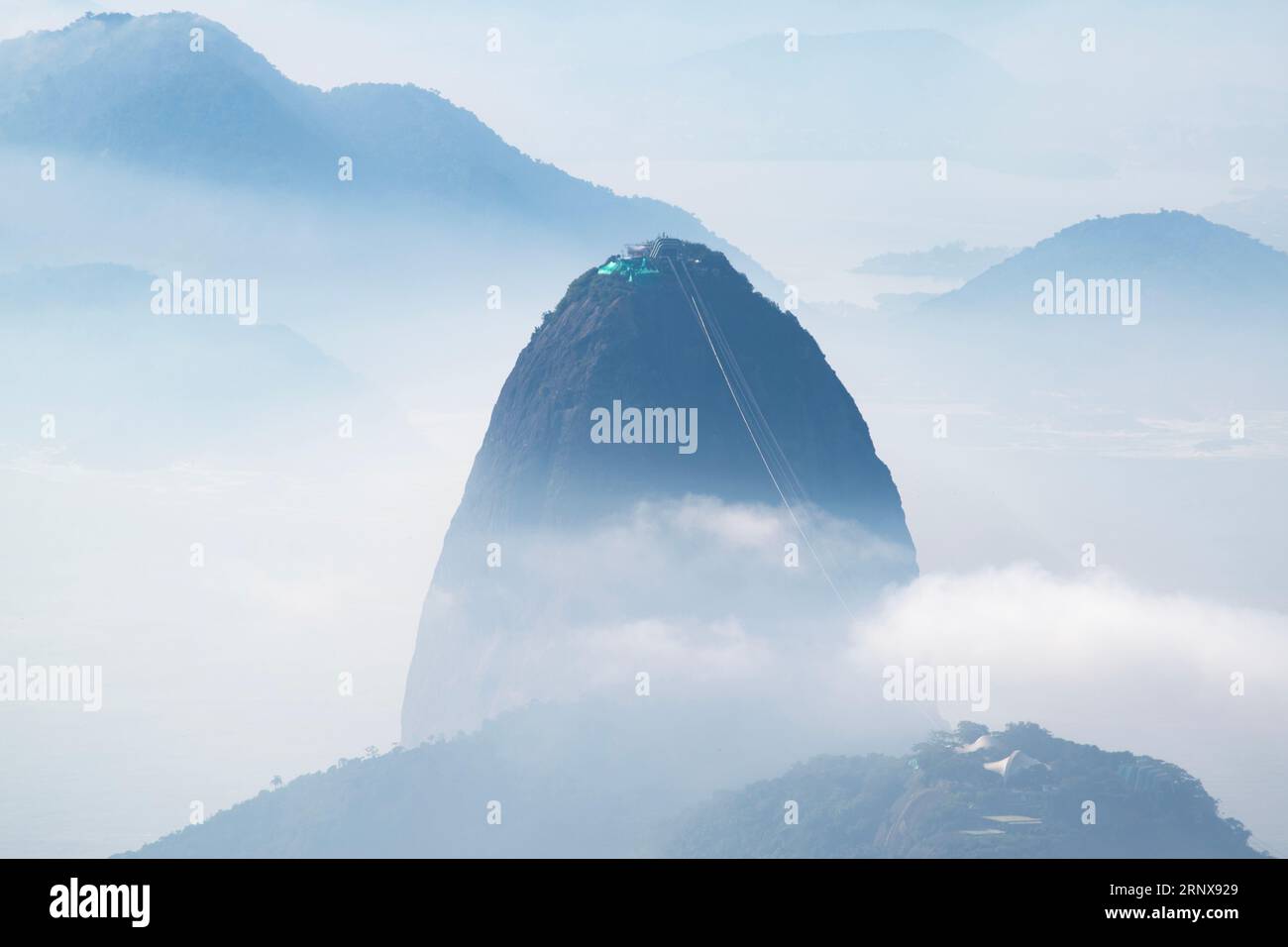 Rio de Janeiro, Brazil: city skyline, aerial view of Guanabara bay with ...